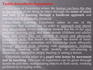 Step learning experiences model | PPTX