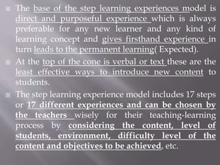 Step learning experiences model | PPTX
