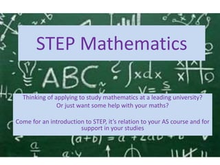 Step mathematics enrichment slide 1 | PPTX | Educational Assessment ...