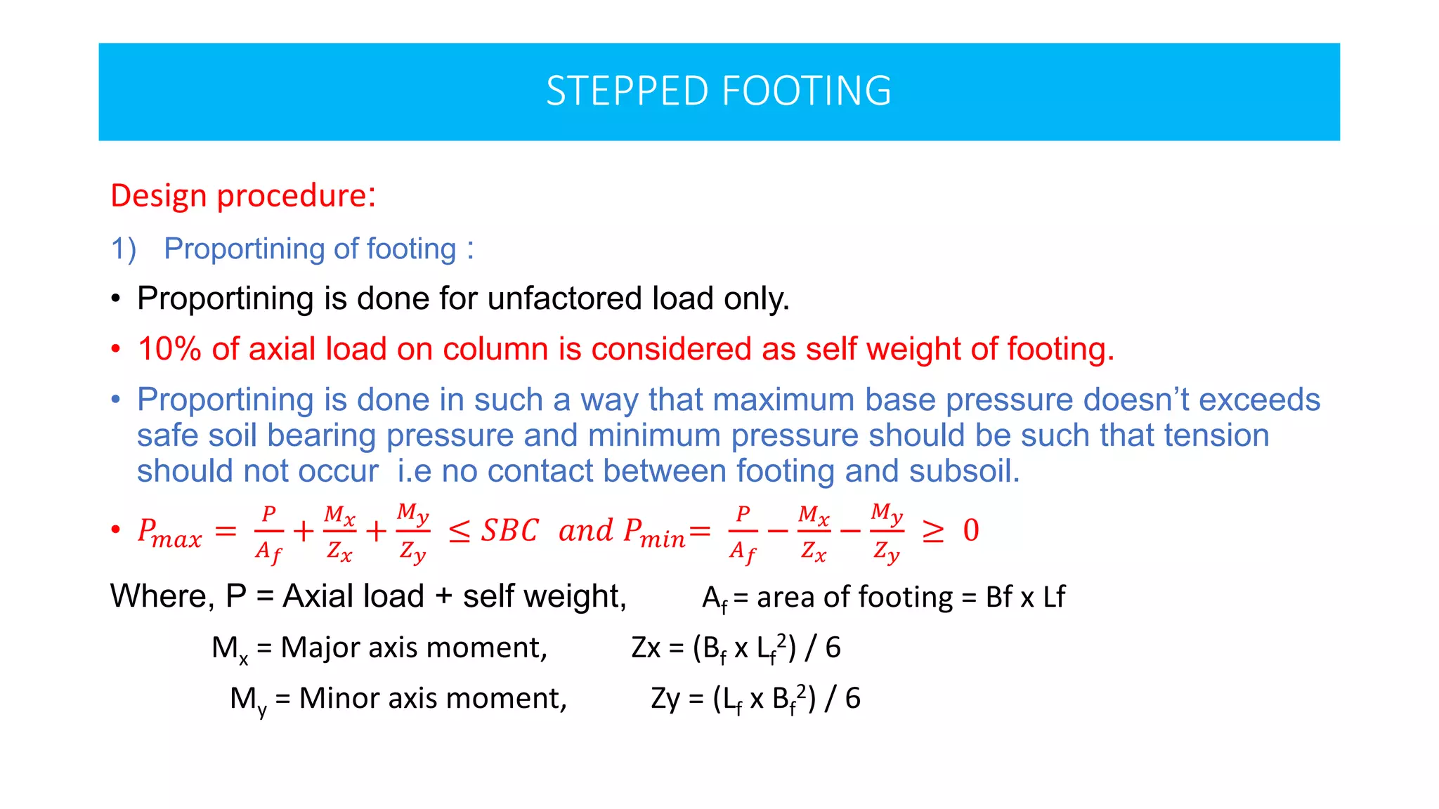 Stepped footing | PPTX