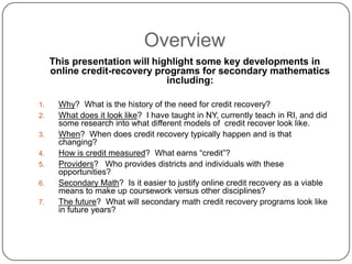 Steppen tranformations of credit recovery | PPTX