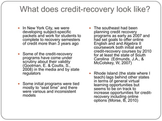 Steppen tranformations of credit recovery | PPTX