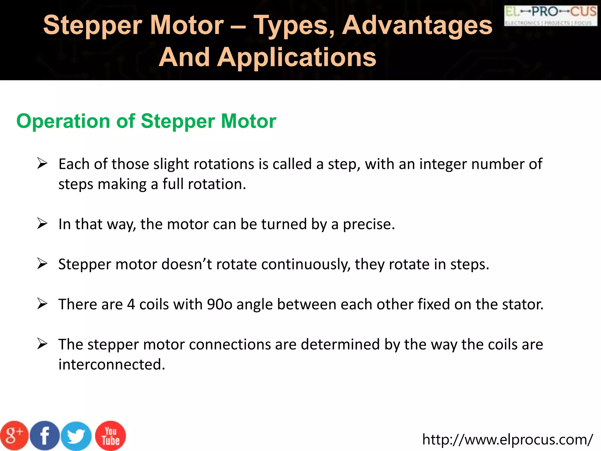 Stepper Motor Types, Advantages And Applications | PPTX