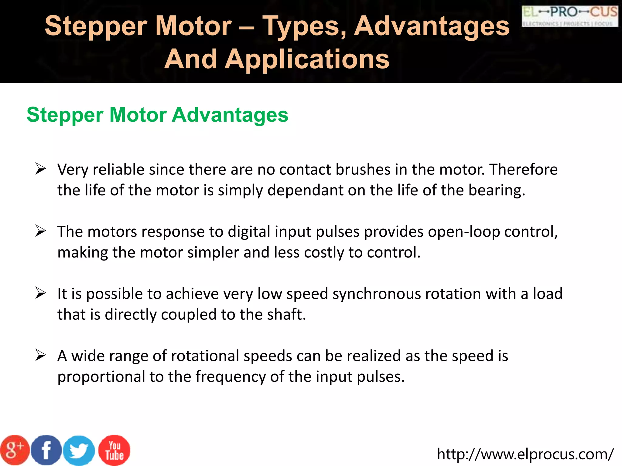 Stepper Motor Types, Advantages And Applications | PPTX