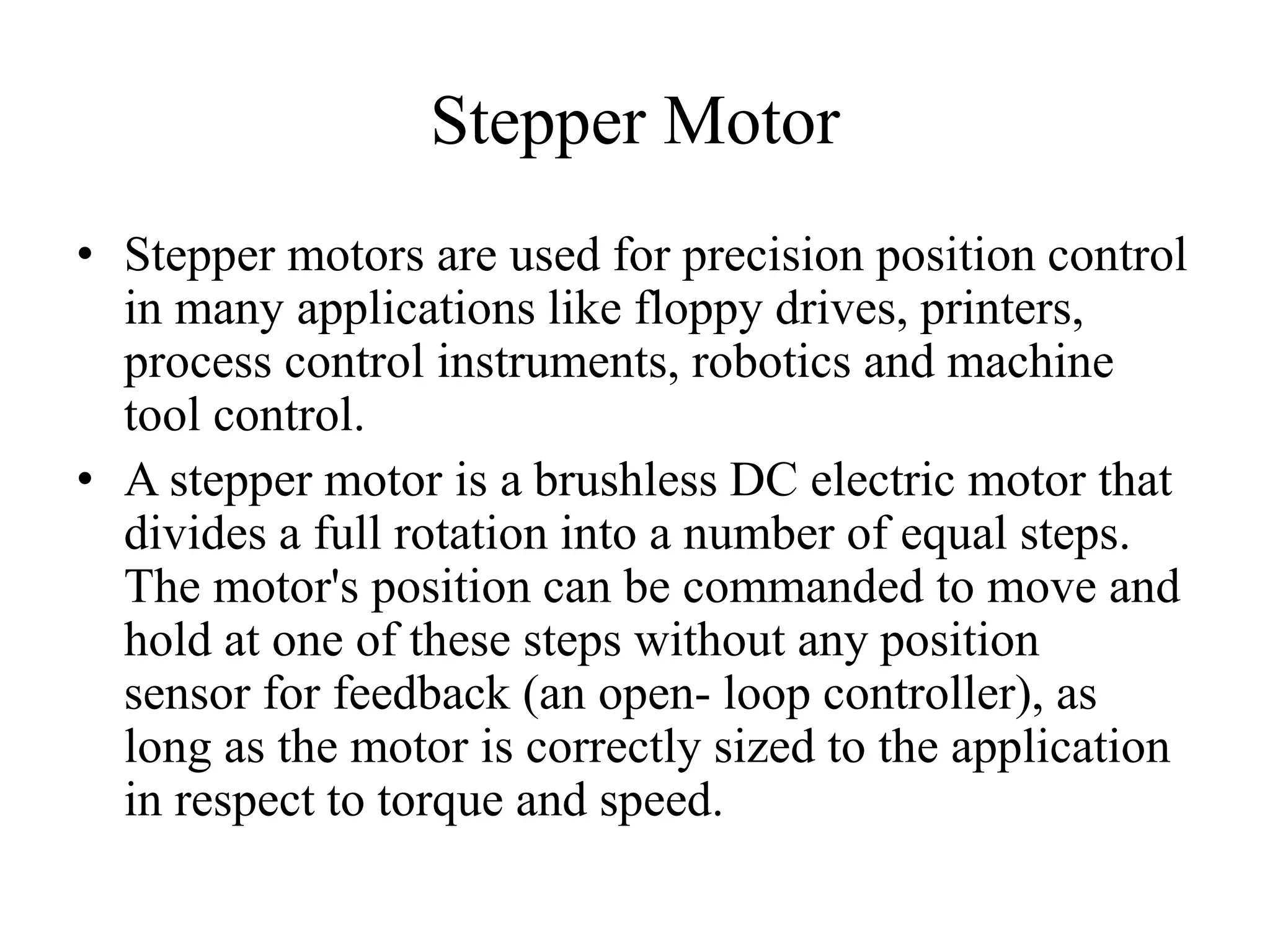 A Stepper Motor Power Point Presentation | PPTX