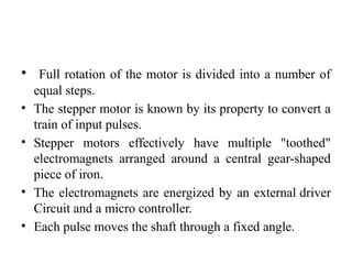 Stepper Motor details operations and working principle | PPTX