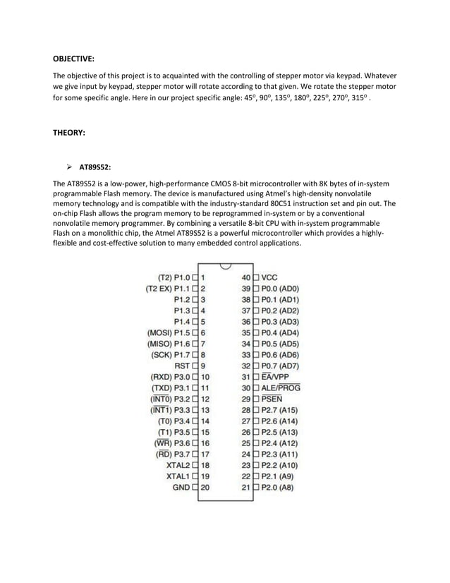 Steppert Motor Interfacing With Specific Angle Entered Through Keypad | PDF