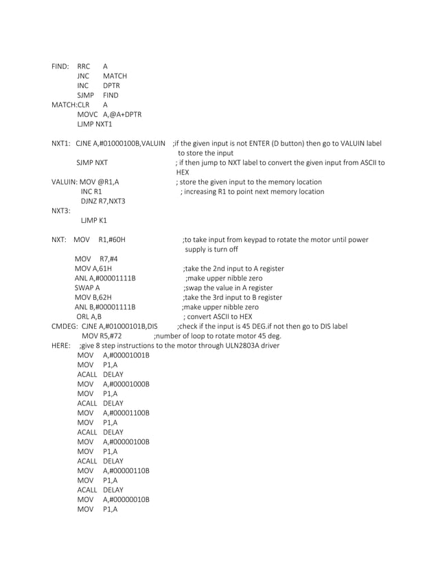 Steppert Motor Interfacing With Specific Angle Entered Through Keypad | PDF