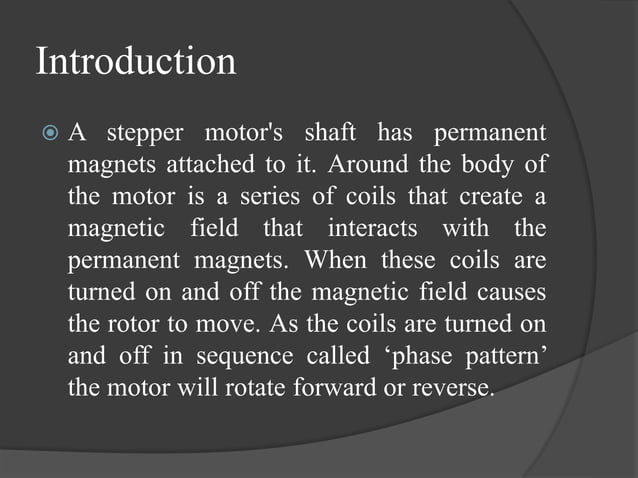 Stepper Motor Control | PPT Stepper Motor Control | PPT