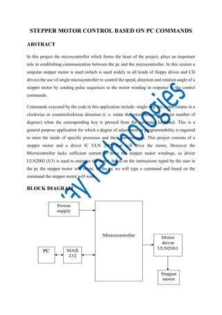 Stepper motor control based on pc commands | PDF