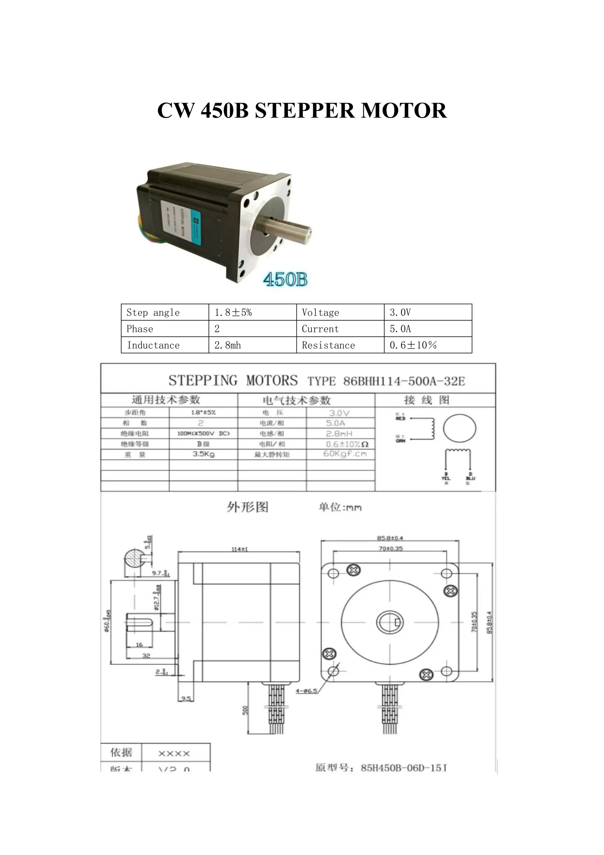 Stepper motor data sheet Stepper motor data sheet | PDF