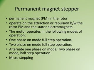Stepper motors | PPTX
