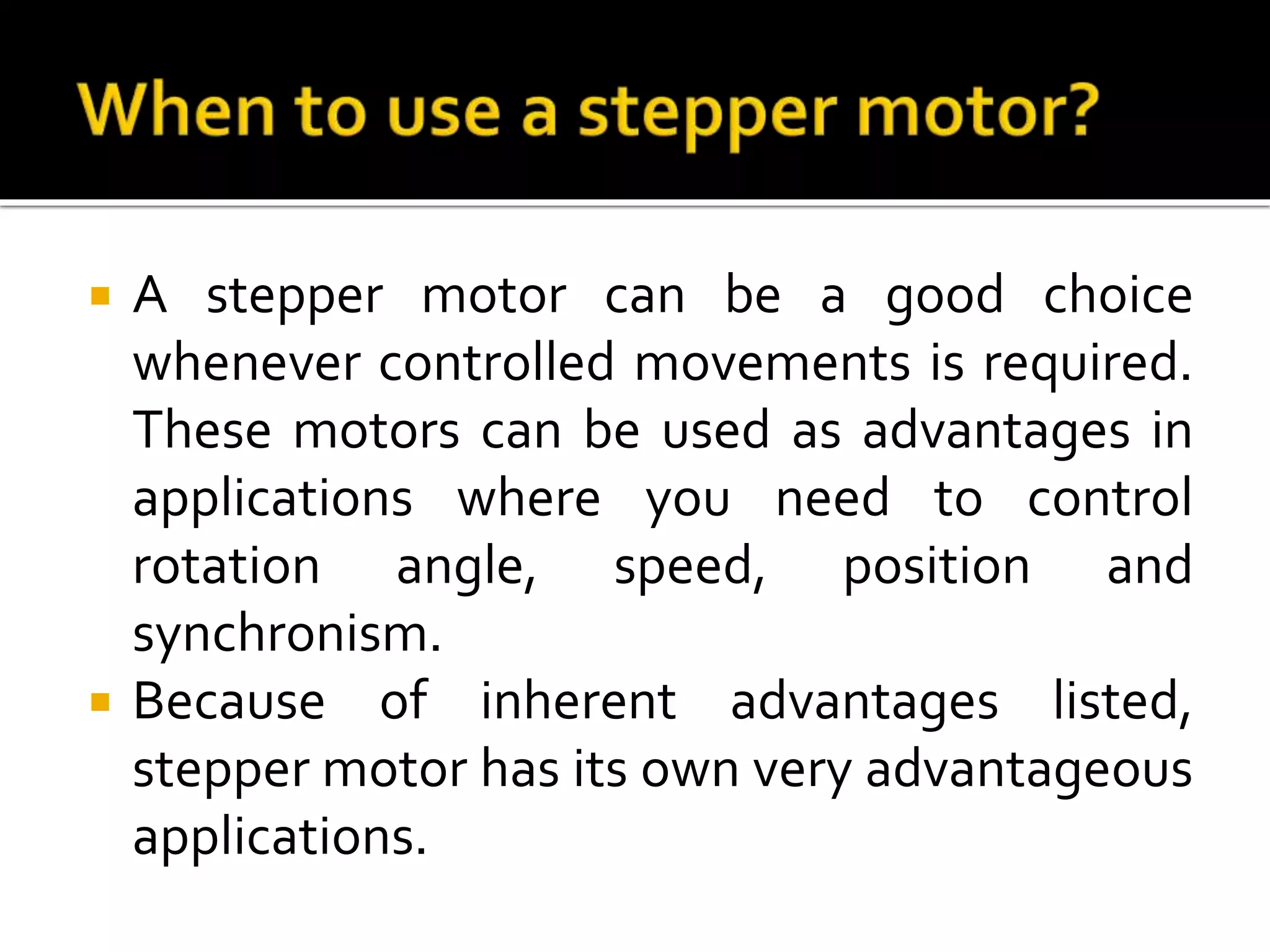 Stepper motors | PPTX