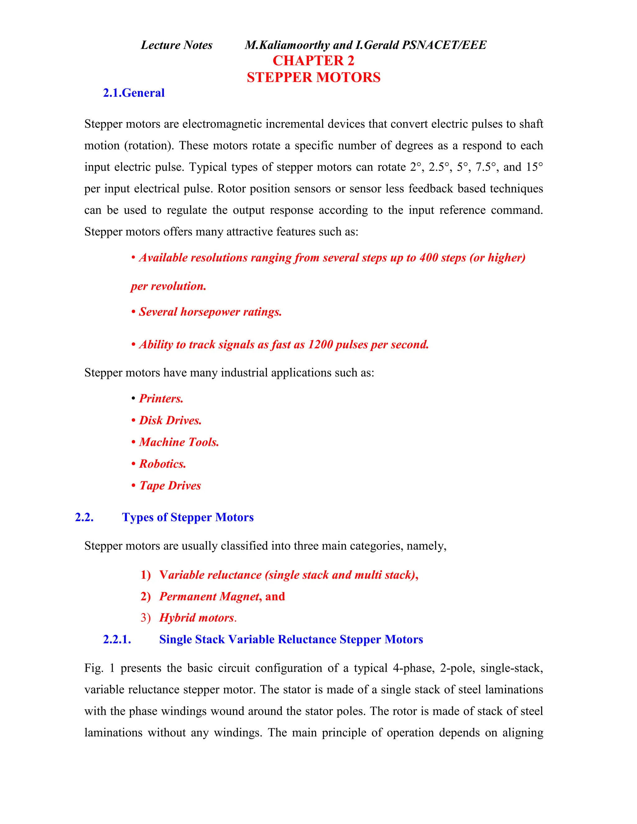 STEPPER MOTORS notes.pdf