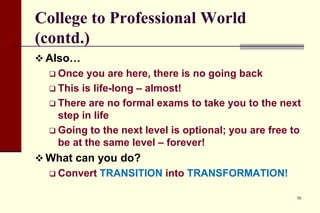 Stepping into Professional World | PDF