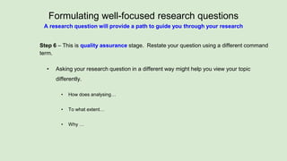 Stepping stones to_good_research_questions | PPT