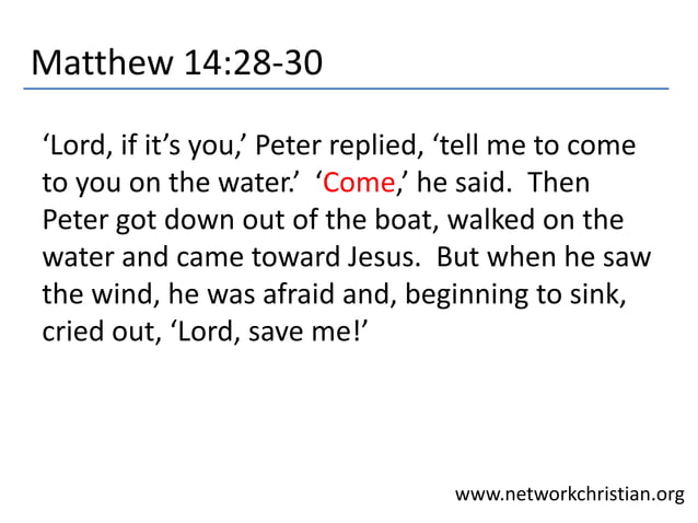 Stepping up (matthew 14 22 33) | PPTX