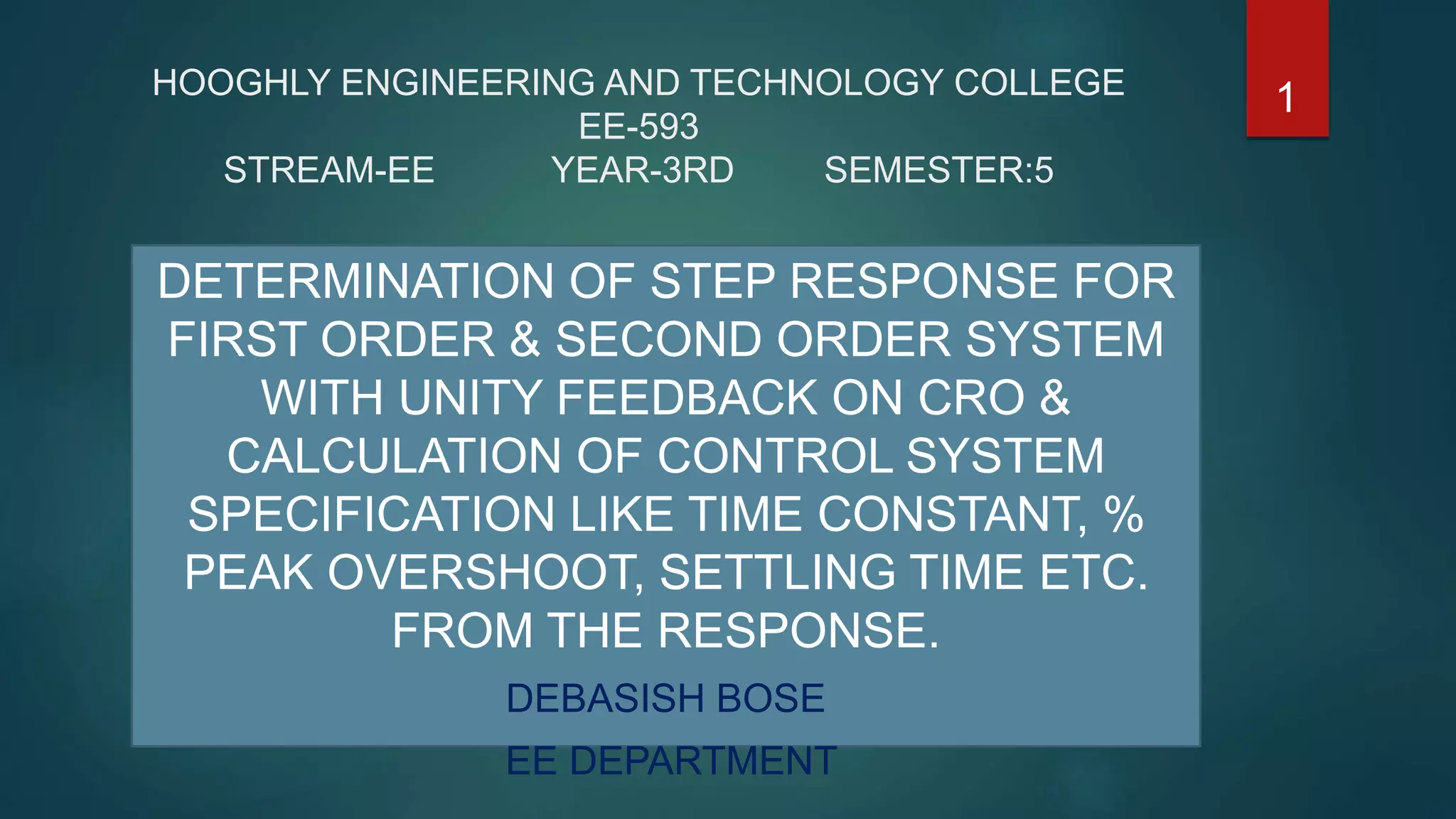 STEP RESPONSE OF FIRST ORDER SYSTEM PART 1.pptx