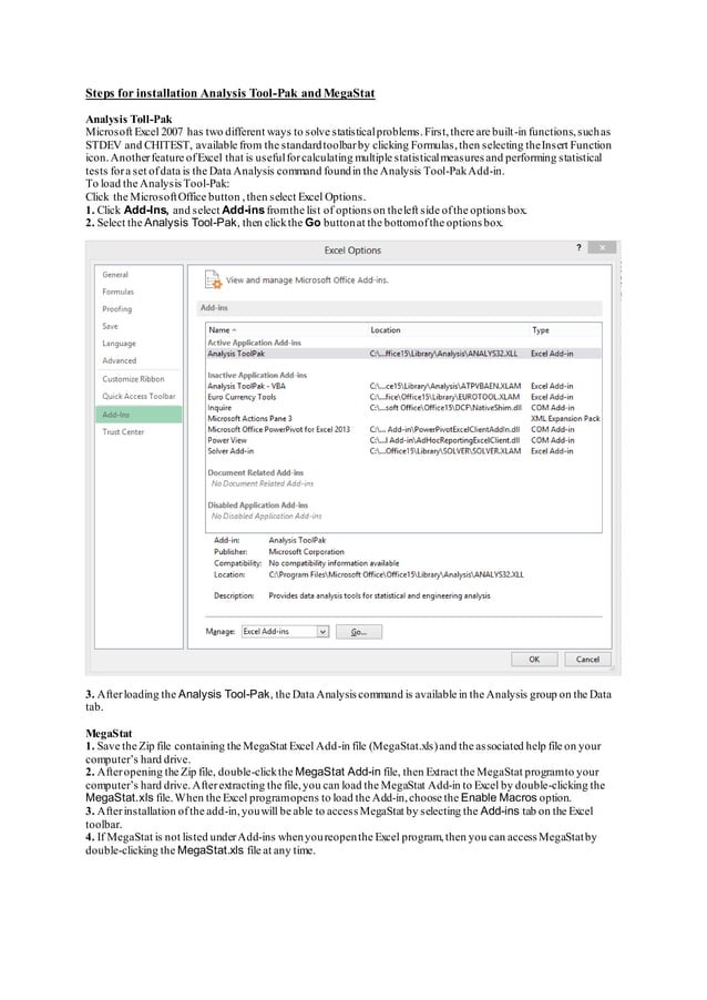 Steps for installation analysis tool | DOCX
