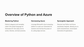 Steps to Success: Generative AI with Python and Azure Training | PPTX