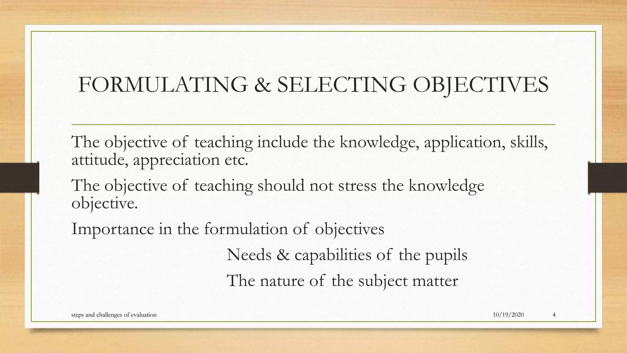 Steps and challenges in evaluation ppt | PPTX