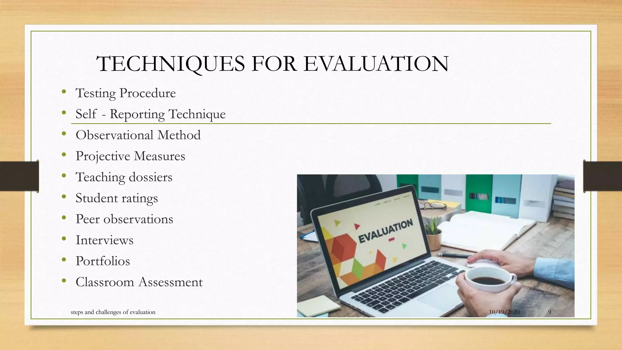 Steps and challenges in evaluation ppt | PPTX