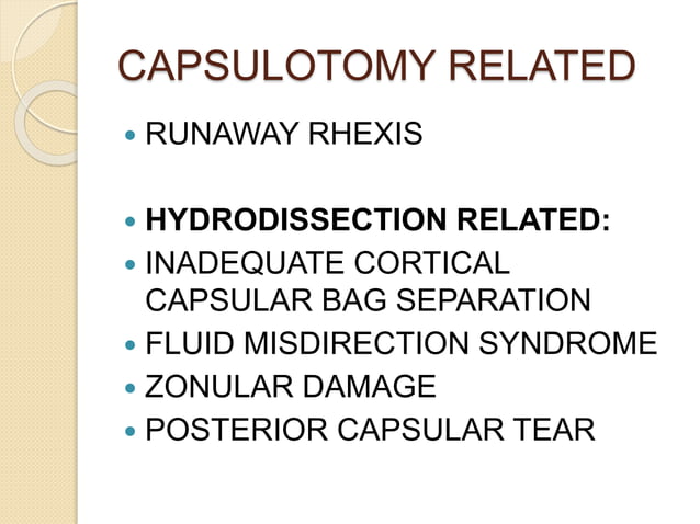 STEPS AND COMPLICATIONS OF CATARACT SURGERY.pptx | Eye and Vision ...