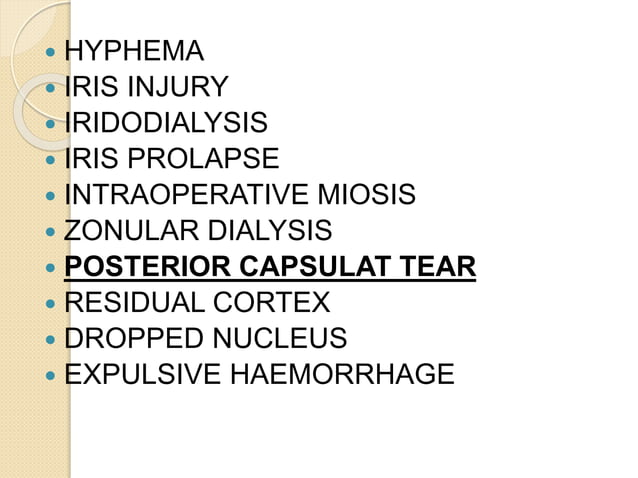 STEPS AND COMPLICATIONS OF CATARACT SURGERY.pptx | Eye and Vision ...