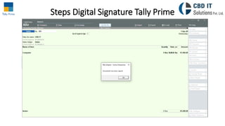 Steps digital signature tally prime ppt | PPTX