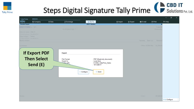 Steps digital signature tally prime ppt | PPTX | Technology & Computing