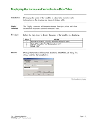 Steps epi info_training_guide | PDF