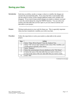 Steps epi info_training_guide | PDF