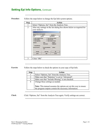 Steps epi info_training_guide | PDF