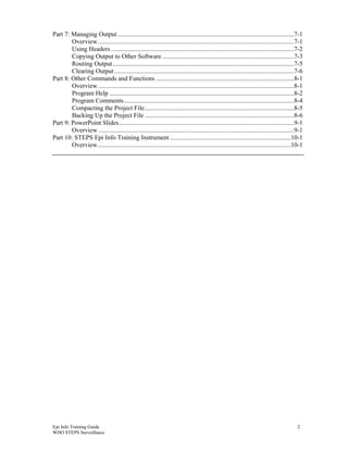 Steps epi info_training_guide | PDF