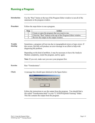 Steps epi info_training_guide | PDF