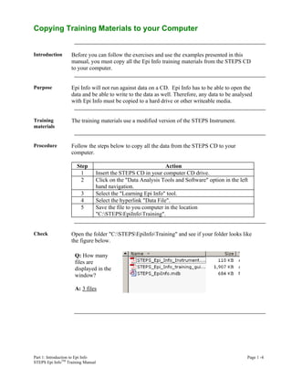 Steps epi info_training_guide | PDF