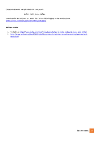 AWS Lambda Hands-on: How to Create Phone Call Notifications in a Serverless Way | PDF