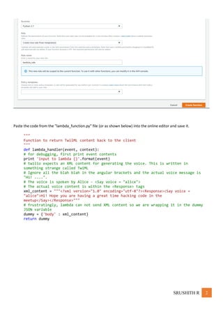 AWS Lambda Hands-on: How to Create Phone Call Notifications in a Serverless Way | PDF