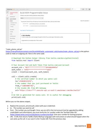AWS Lambda Hands-on: How to Create Phone Call Notifications in a Serverless Way by Srushith R | PDF