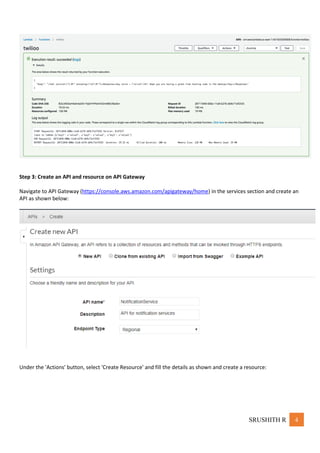 AWS Lambda Hands-on: How to Create Phone Call Notifications in a Serverless Way by Srushith R | PDF