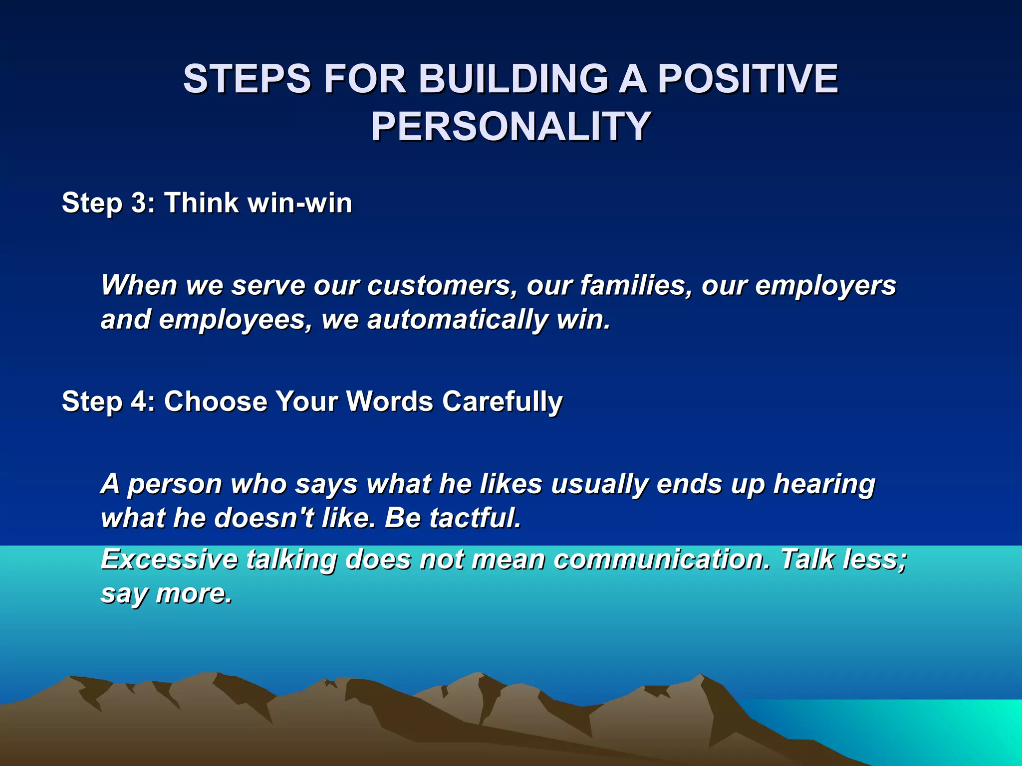 Steps for building a positive personality | PPS
