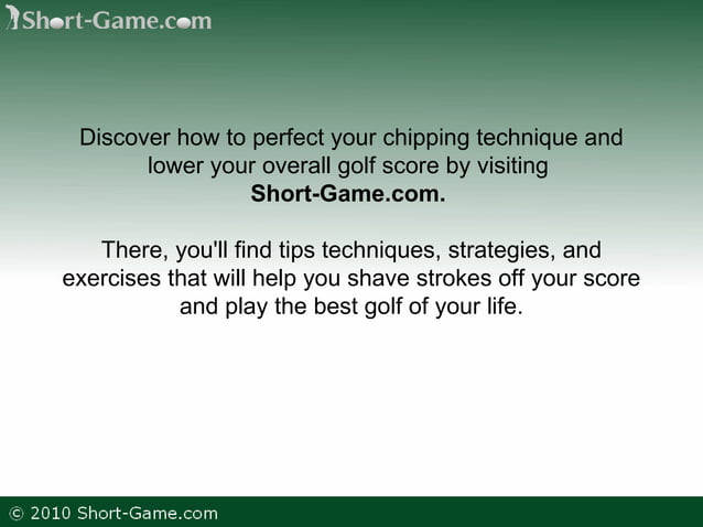 Steps for Chipping from the Rough | PPT