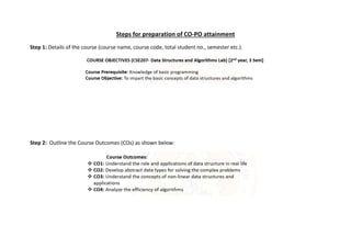 Steps for CO-PO attainment process in the Accreditation | PDF
