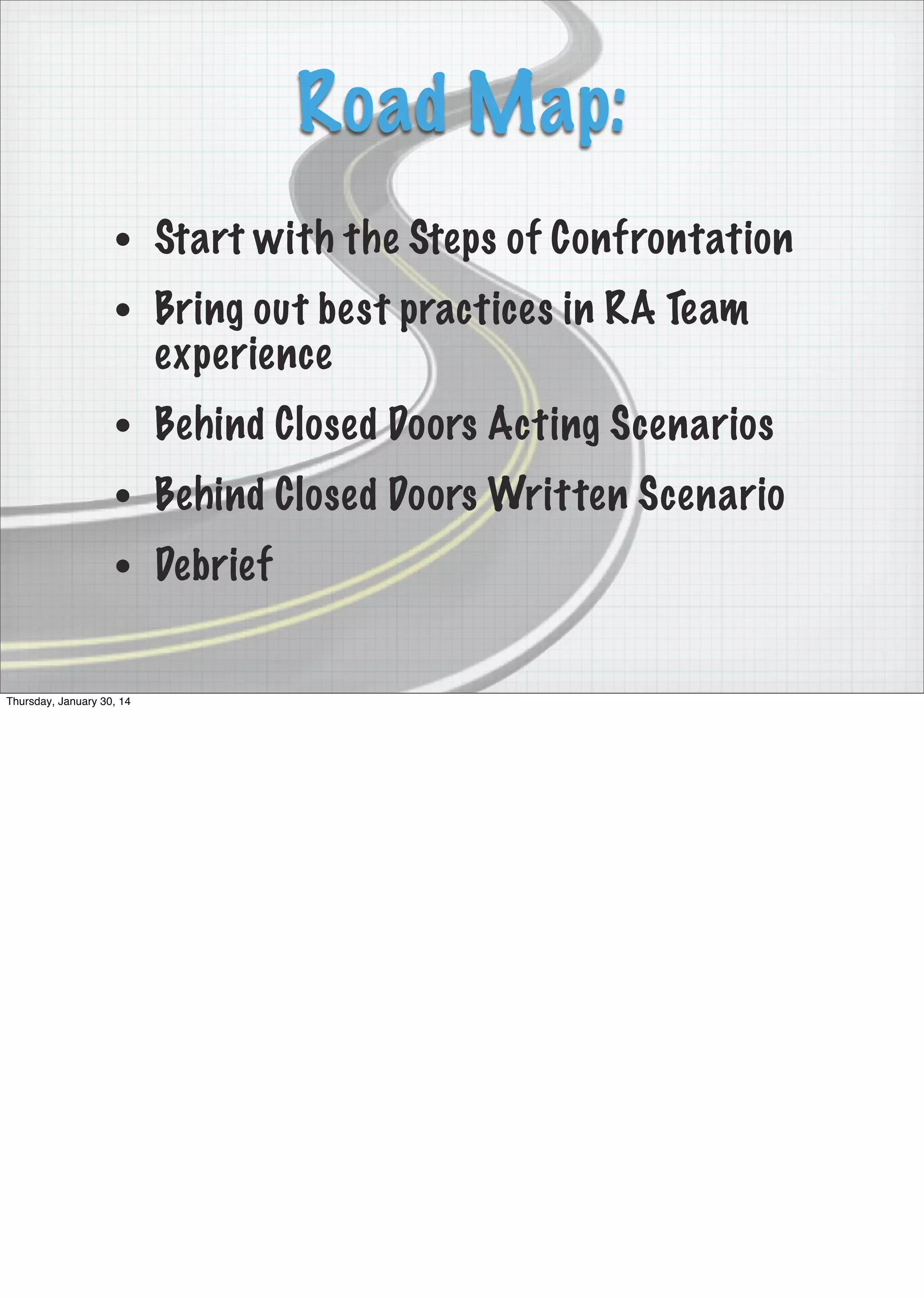 Steps for Confrontation - Resident Assistant Training | PDF