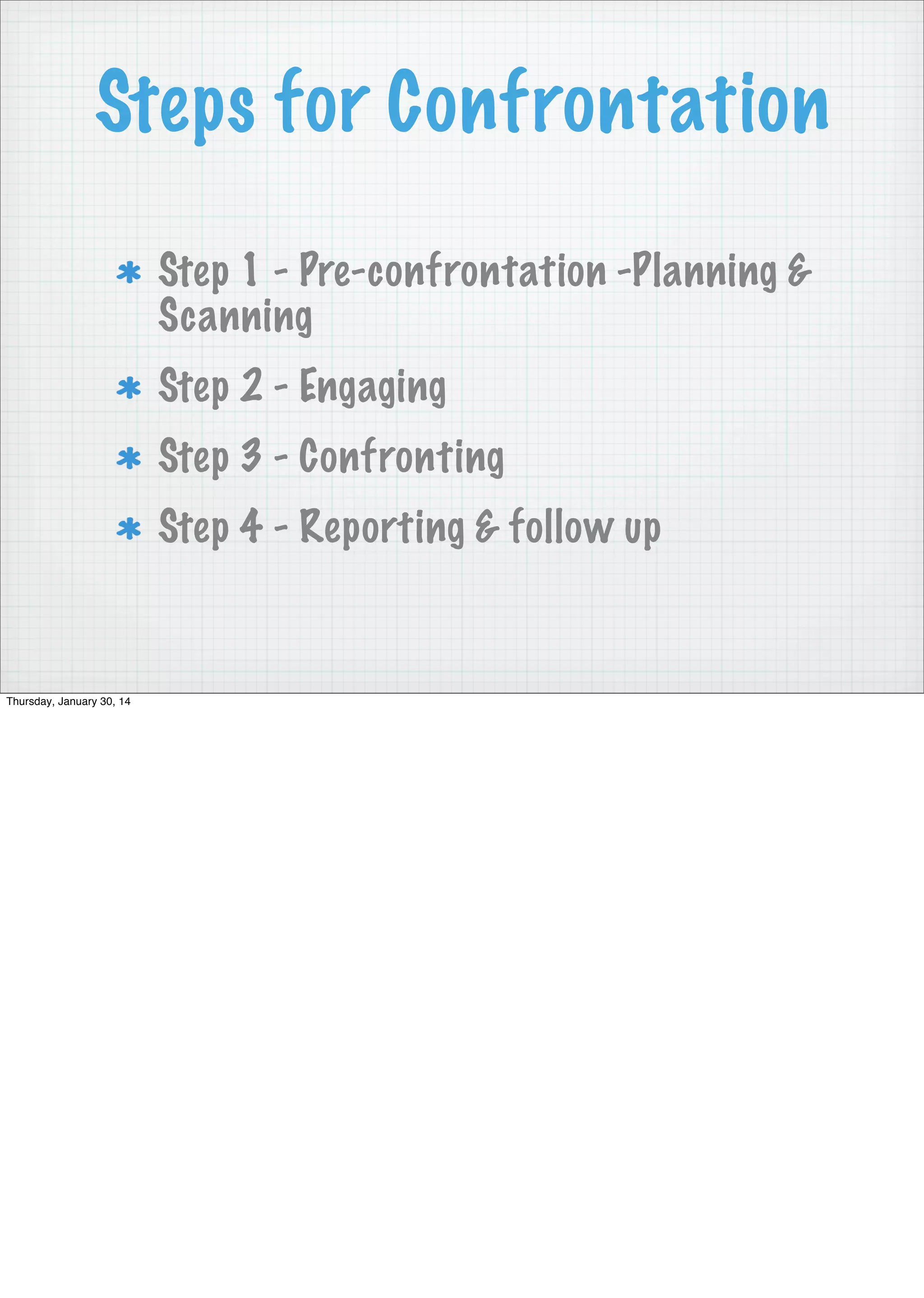 Steps for Confrontation - Resident Assistant Training | PDF
