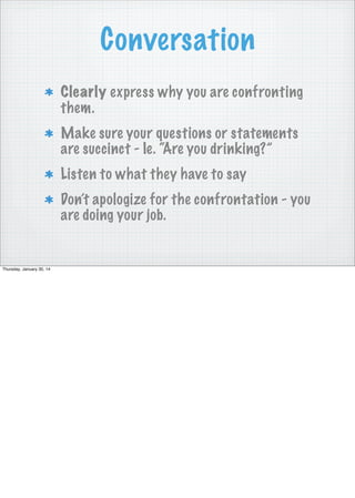 Steps for Confrontation - Resident Assistant Training | PDF