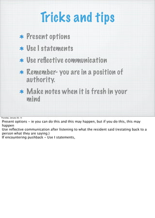 Steps for Confrontation - Resident Assistant Training | PDF
