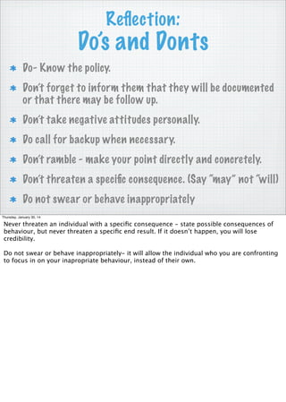Steps for Confrontation - Resident Assistant Training | PDF