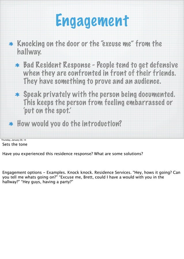 Steps for Confrontation - Resident Assistant Training | PDF