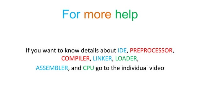 Steps For C Program Execution Pptx Programming Languages Computing